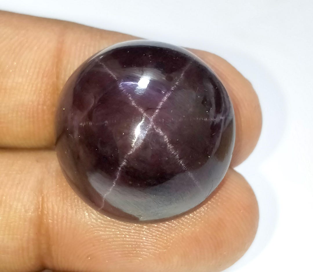 48 CT Natural Star Garnet Round Star Garnet, Sterling Silver Star ...