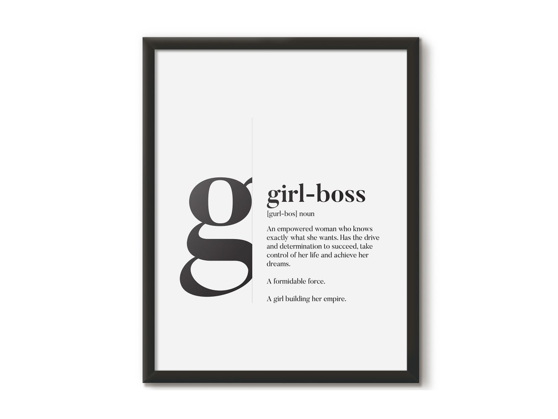 Girl Boss Definition Printable | Definition Poster | Definition Art ...