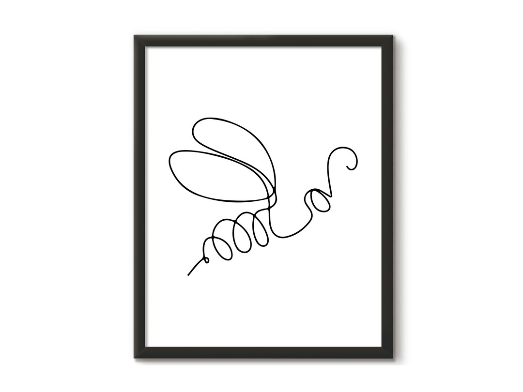 Minimalist Bee Line Art , Printable Poster Gift for Bee Lovers - Etsy