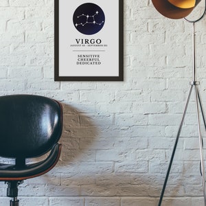 Virgo Zodiac Print | Digital Download | Printable Wall Art | Poster ...