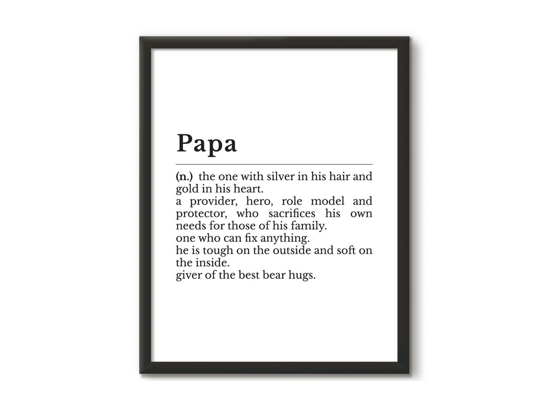 Papa Definition Printable Wall Art, Poster Gift for Papa - Etsy
