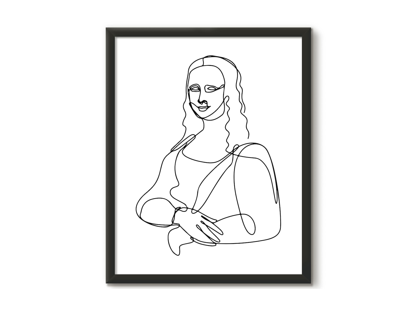 Mona Lisa Line Art, Minimal Printable Wall Art, Single Line Home Decor ...