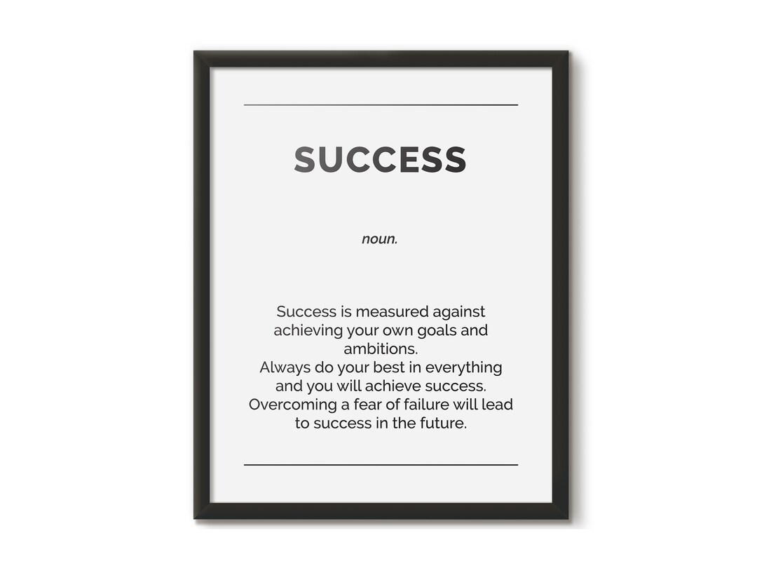 Success Definition, Office Wall Art, Home Office Print, Inspirational ...