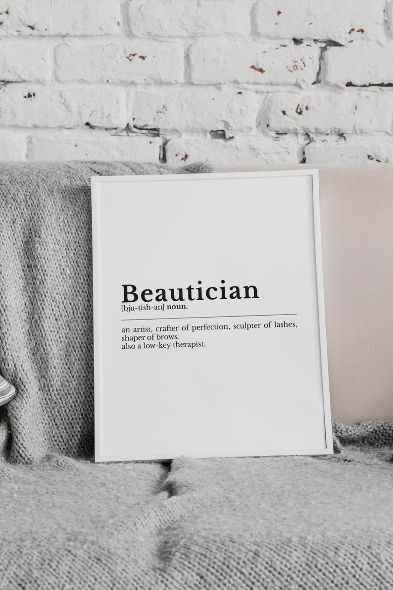 Beautician Definition Print, Salon Print, Beauty Prints, Home Decor ...
