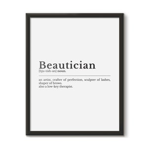 Beautician Definition Print, Salon Print, Beauty Prints, Home Decor ...