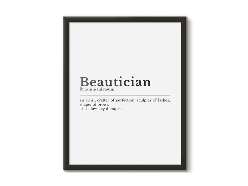 Beautician Definition Print, Salon Print, Beauty Prints, Home Decor ...