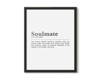Soulmate Definition Print - Etsy