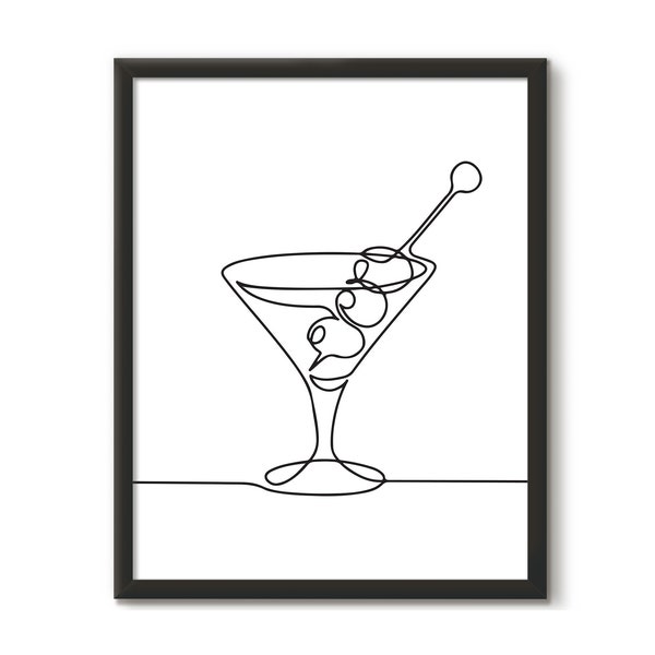 Cocktail Line Art - Etsy