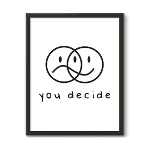 Smiley Face Wall Art, Smiley Face Decor, Happy Face Sad Face You Decide ...