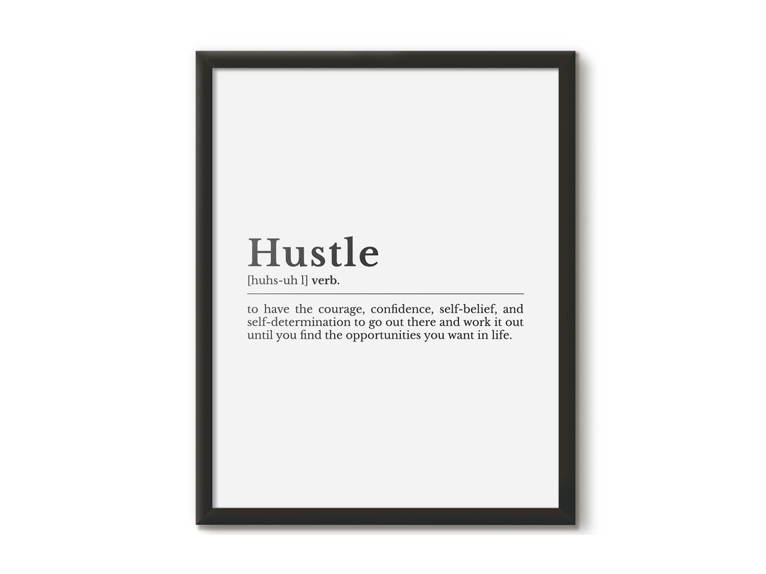 Hustle Print, Definition Print, Printable Wall Art, Inspirational ...