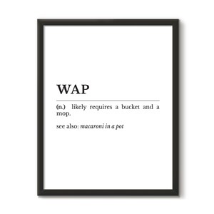 WAP Definition Print, WAP Art Print, Funny Home Decor, Dorm Room Gift ...