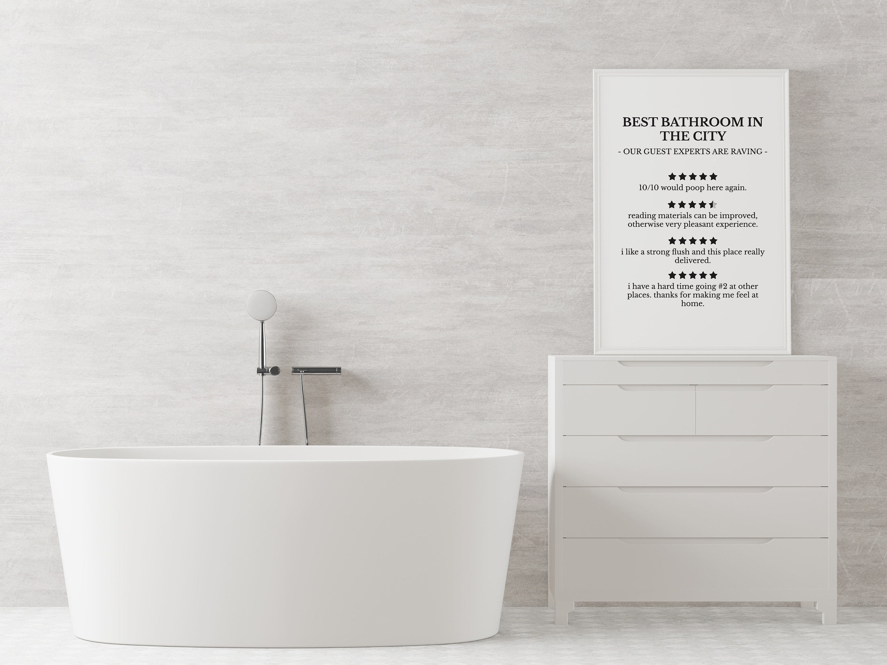Printable Funny Bathroom Reviews Sign, Guest Bathroom Wall Decor ...