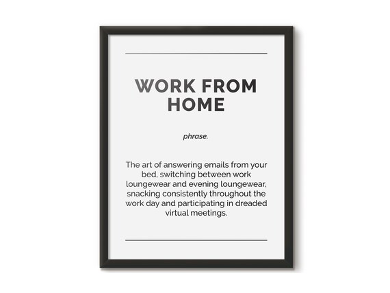 Work From Home Print Home Office Print Funny Prints Home | Etsy