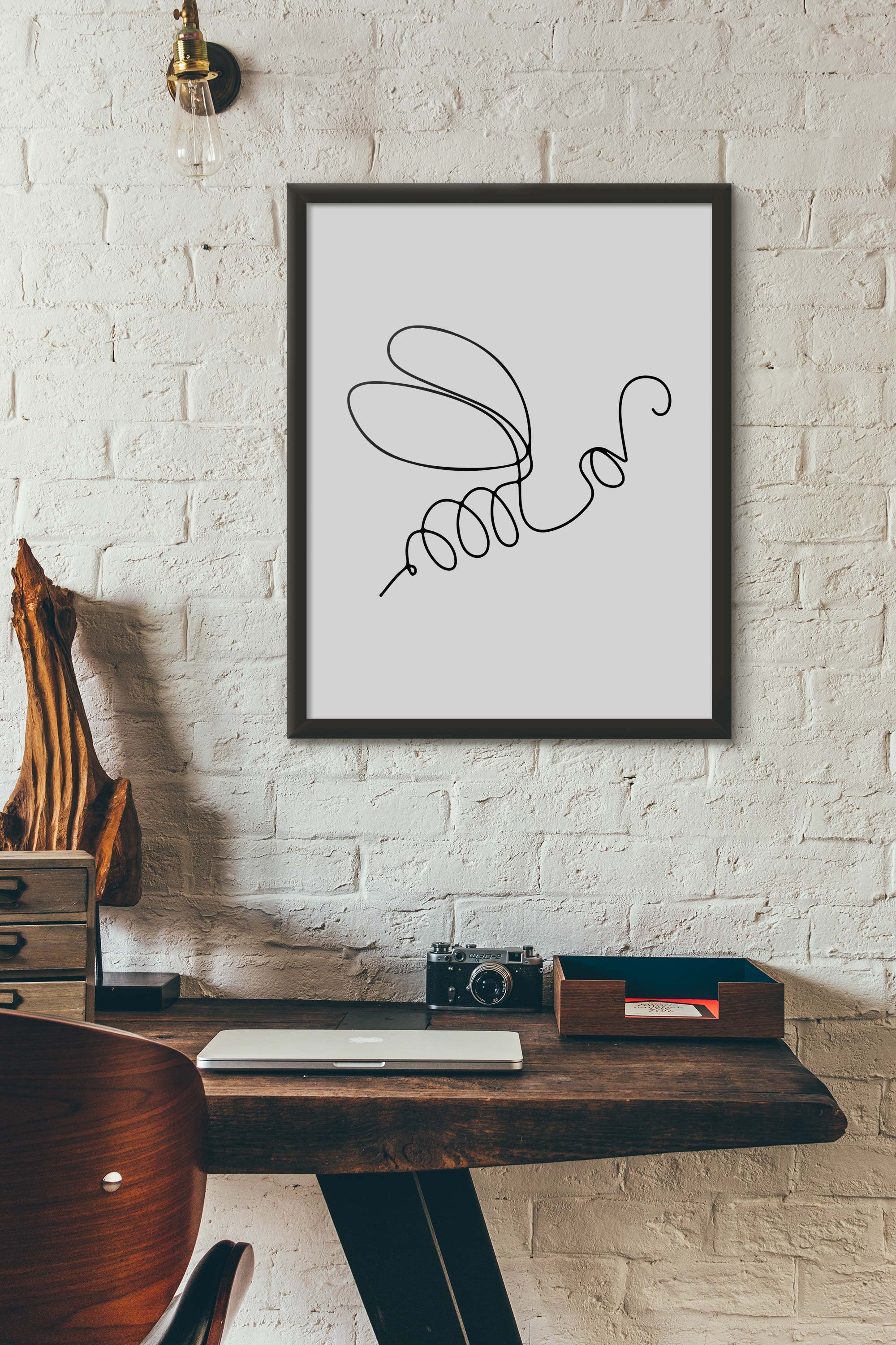 Minimalist Bee Line Art , Printable Poster Gift for Bee Lovers - Etsy