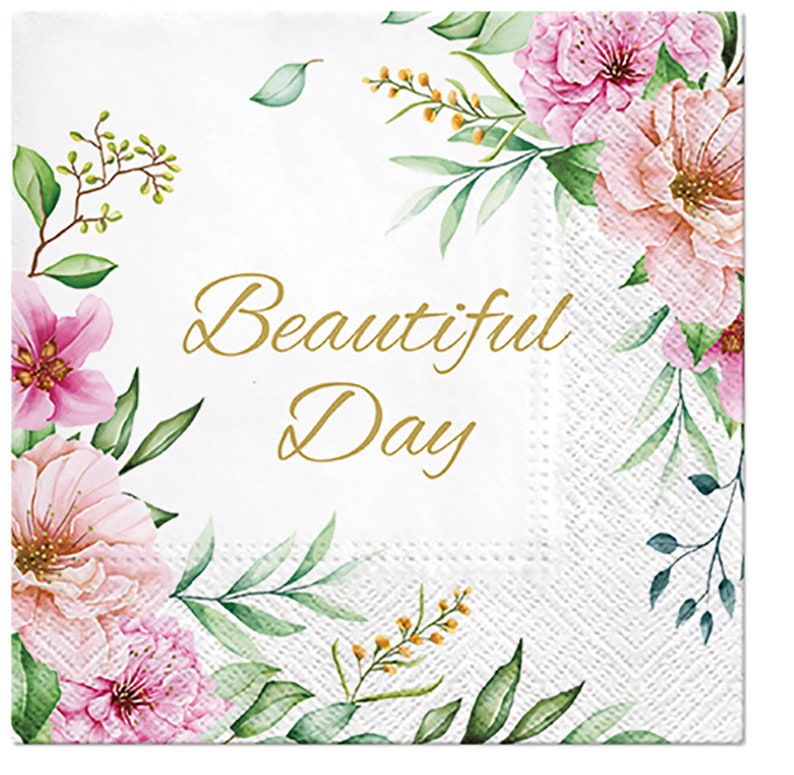 3-PLY Flower Tissue Paper Decoupage Napkins 33cm X 33cm Lunch ...
