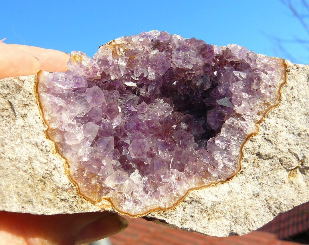 Amethyst - Geode Section in Basalt - Jozini, Kwazulu Natal, South ...