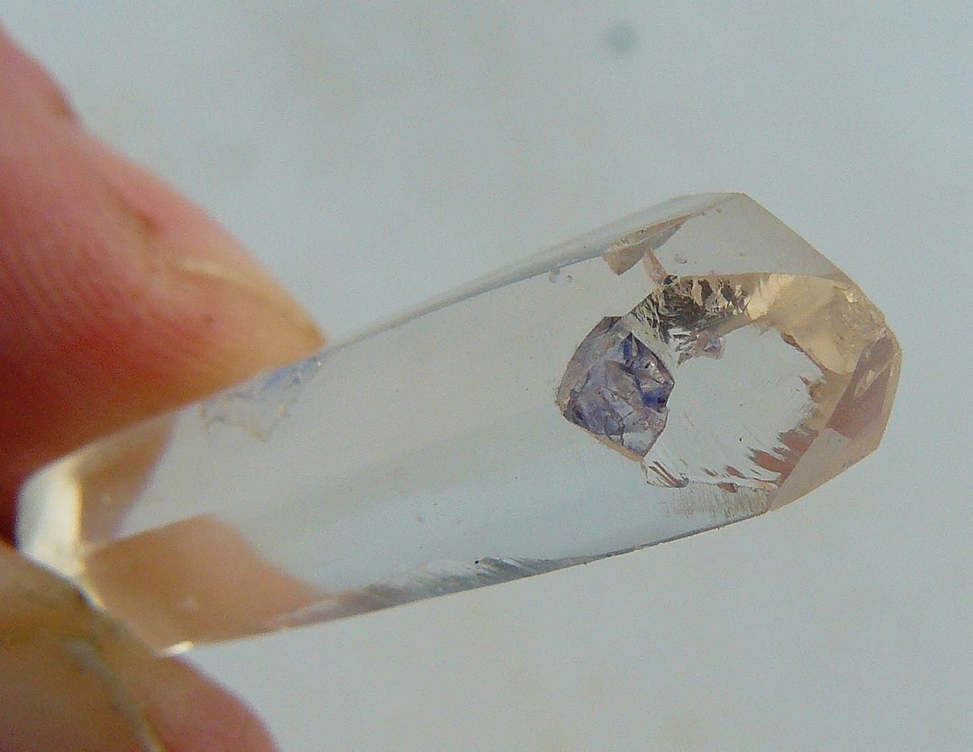 Fluorite in Quartz - Rare Included Water Clear Crystal - Madagascar ...