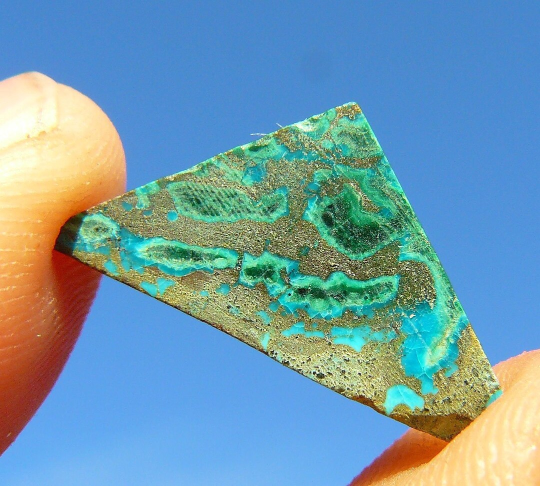 Dioptase - Polished Freeform With Chrysocolla and Malachite in Quartz ...