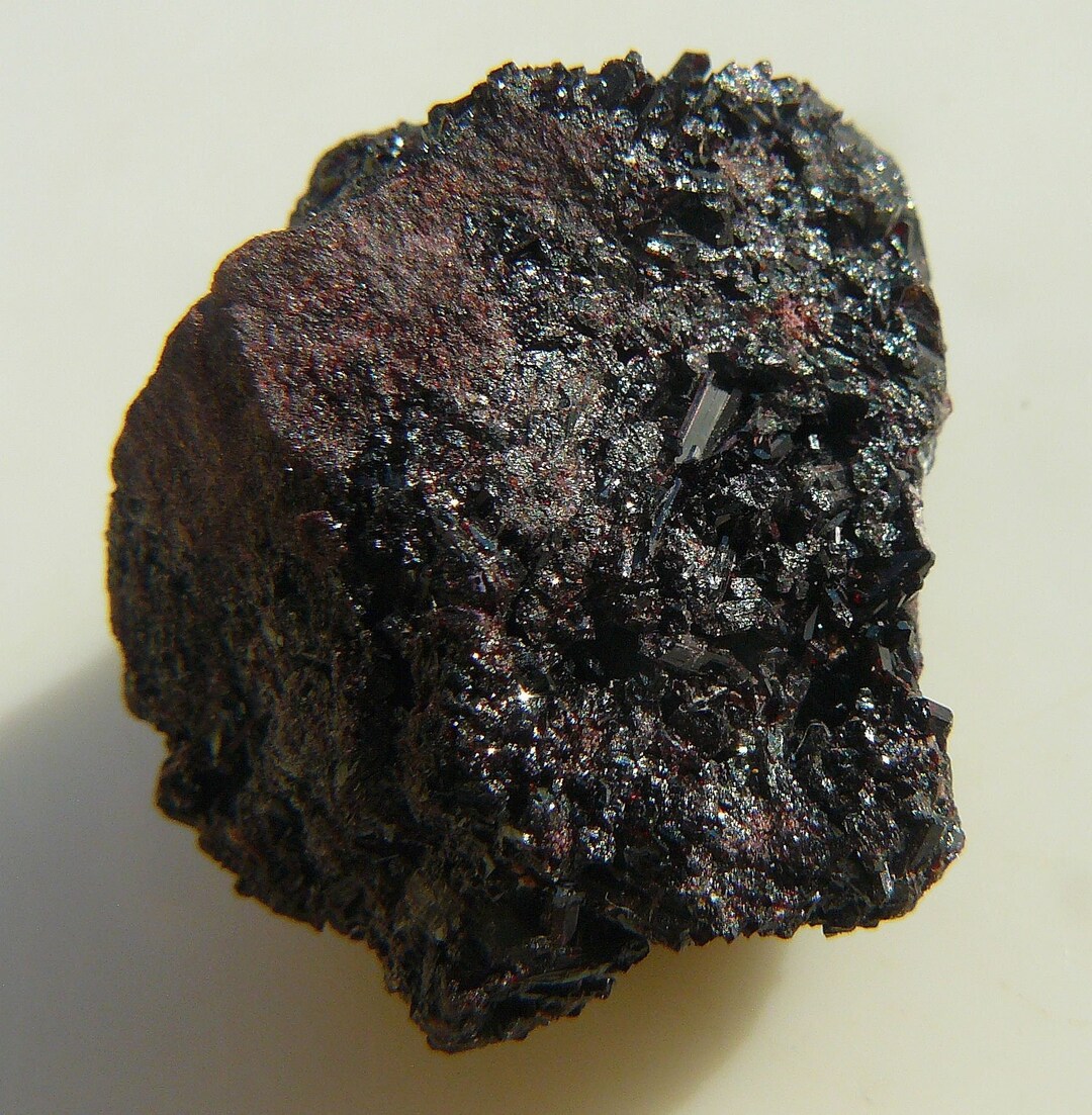 Manganvesuvianite Micro Crystals in Manganese Matrix - RARE Gemmy Red ...