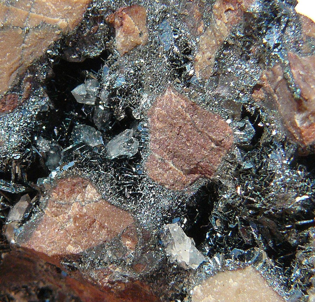 Specular Hematite Blades and Quartz Crystals on Matrix - Wessels Mine ...