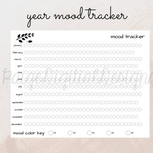 Yearly Mood Tracker Positive Mindset Reflection Journaling - Etsy