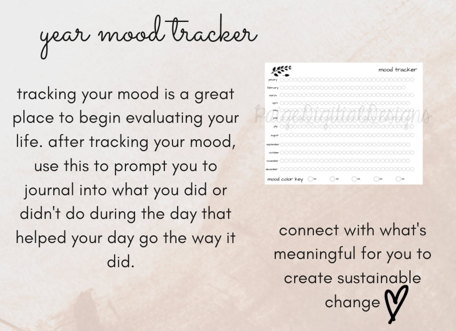 Yearly Mood Tracker Positive Mindset Reflection Journaling - Etsy