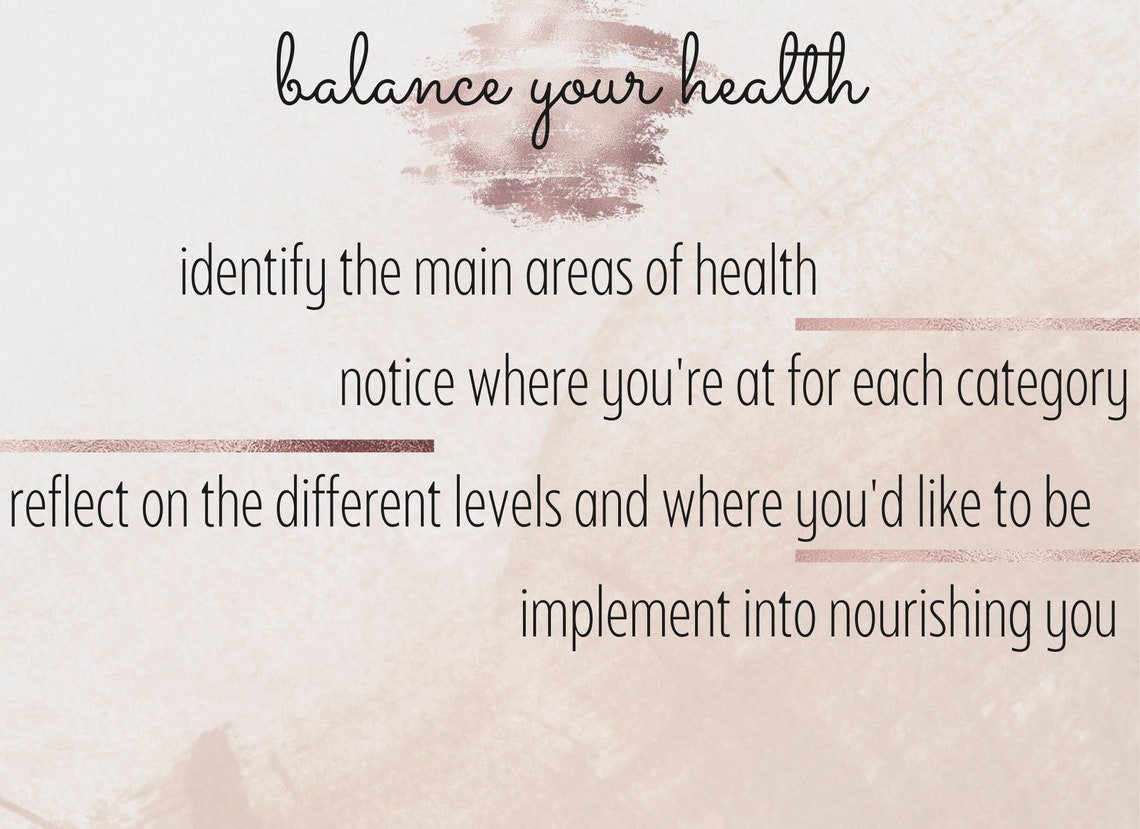 Balance Your Health Tracker for Self Care - Etsy