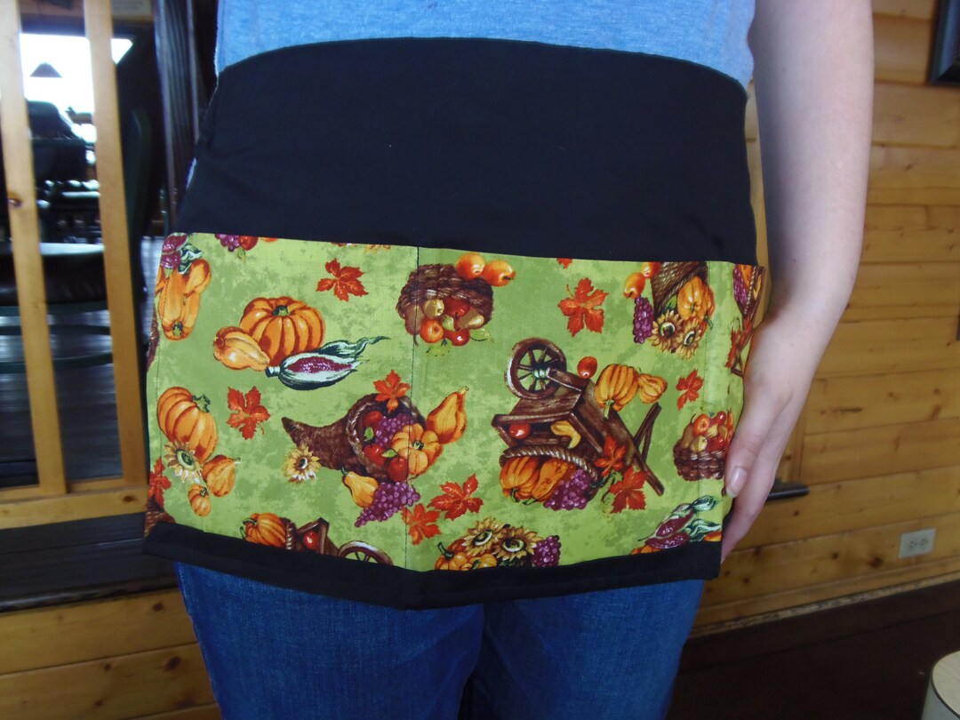 Fall Themed Apron, Thanksgiving Themed Apron, Server Style Apron, 3 ...