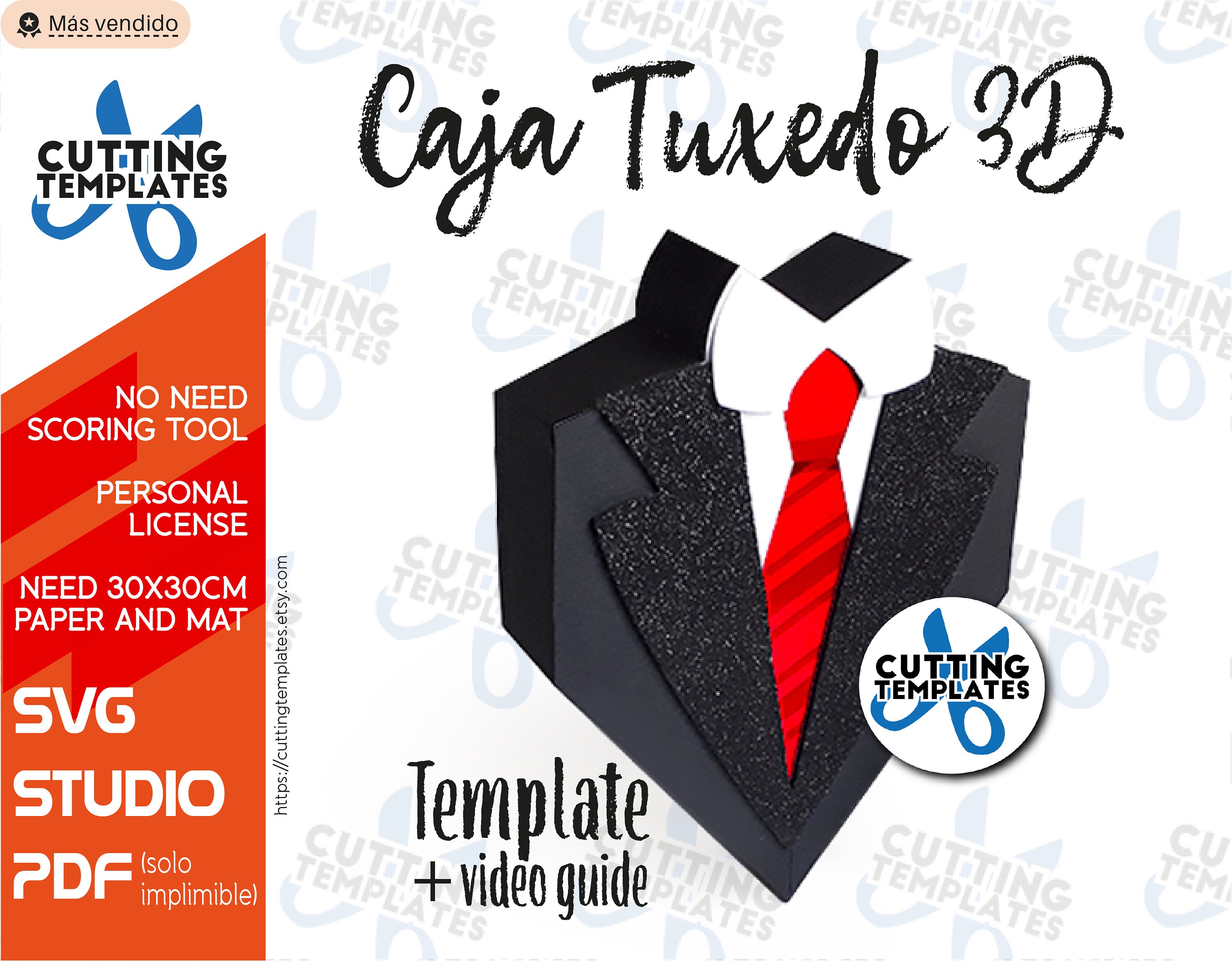 Tuxedo Box 3D Box Happy Father's Day Svg Lowpoly Diy Papercraft Box ...
