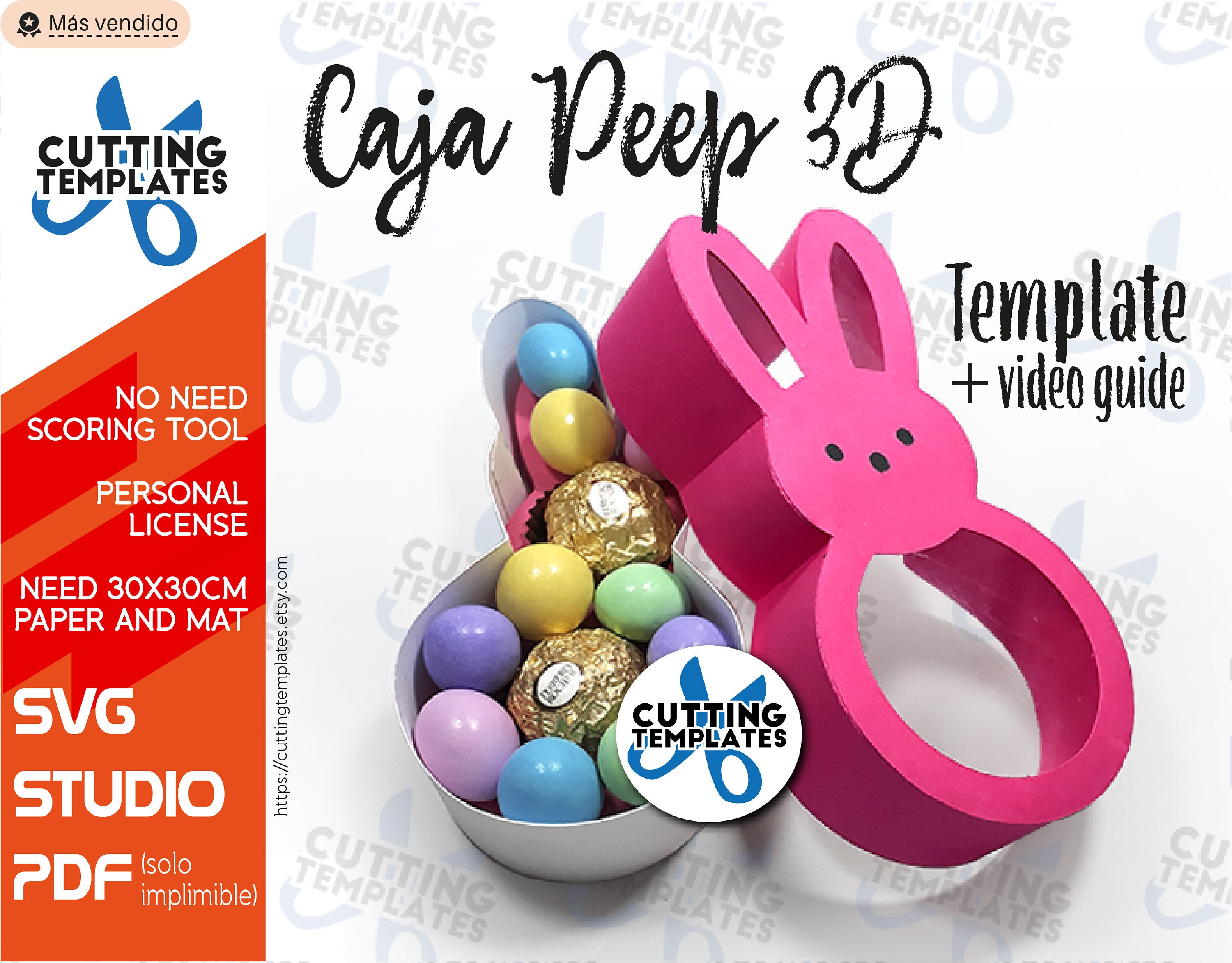 Peep Svg Easter Bunny Candybox Easter Cutting Template SVG/STUDIO/PDF ...