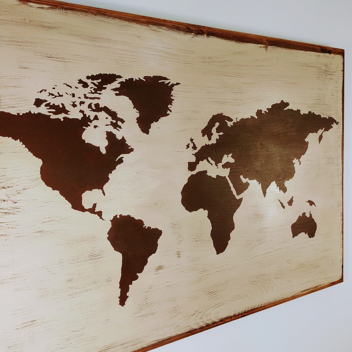 Mapa del mundo en madera, wood map, arte mural, arte en madera ...