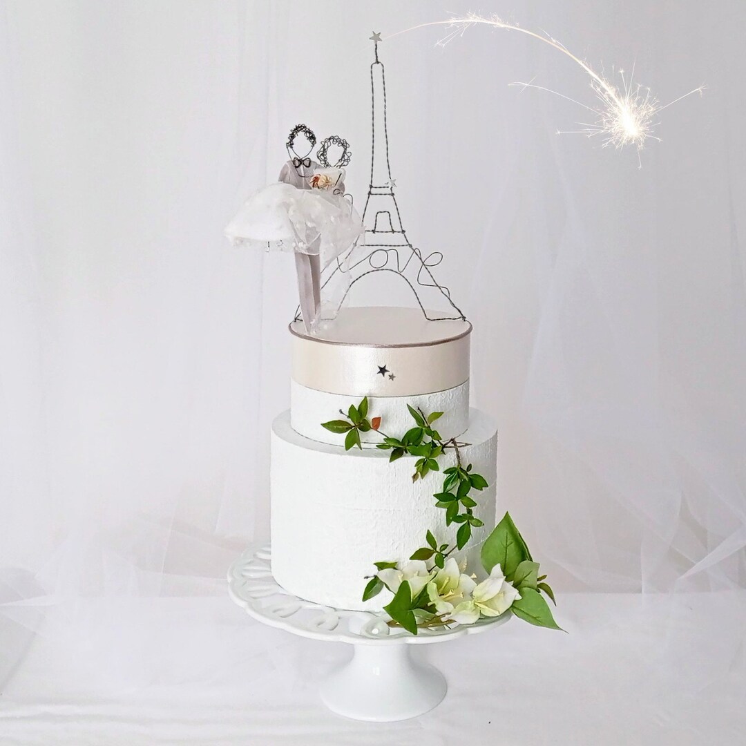 Wedding Cake Topper, Wire Cake Topper Figures, Bride and Groom Topper ...