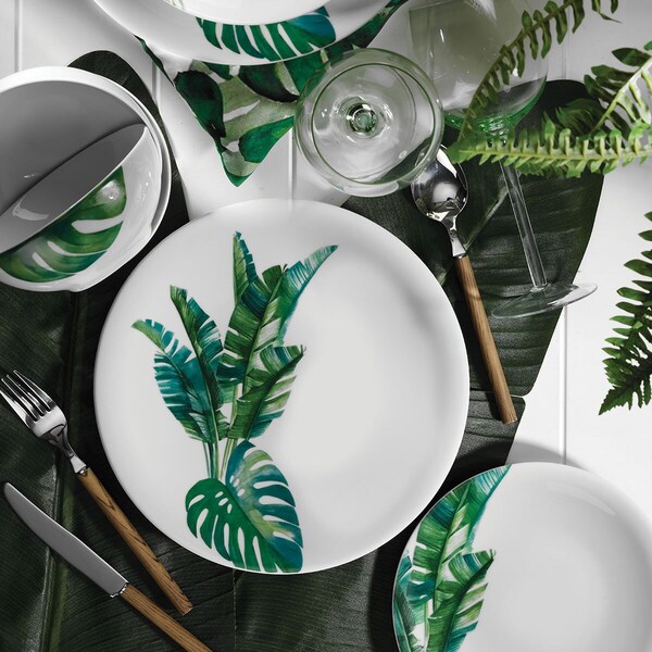 Green Leaf Dinnerware - Etsy
