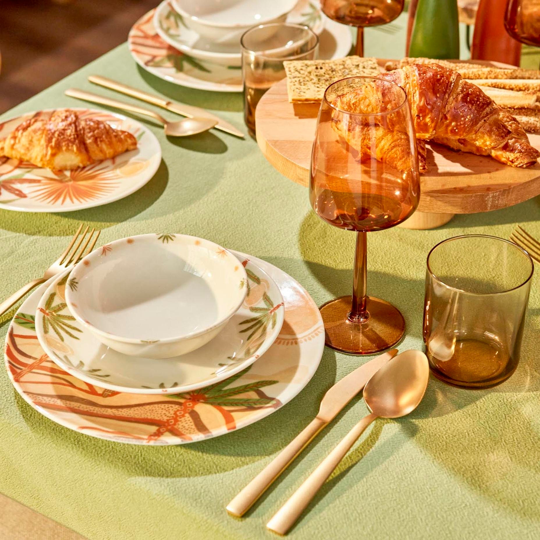 24 Pieces 6 Person Dinnerware Palm Tree Dinnerwaremoving - Etsy