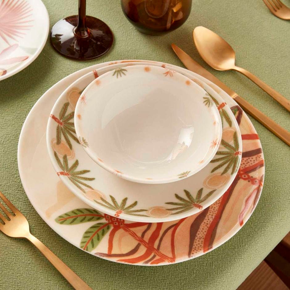 24 Pieces 6 Person Dinnerware Palm Tree Dinnerwaremoving - Etsy