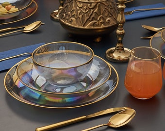 Glass Dinnerware Set - Etsy