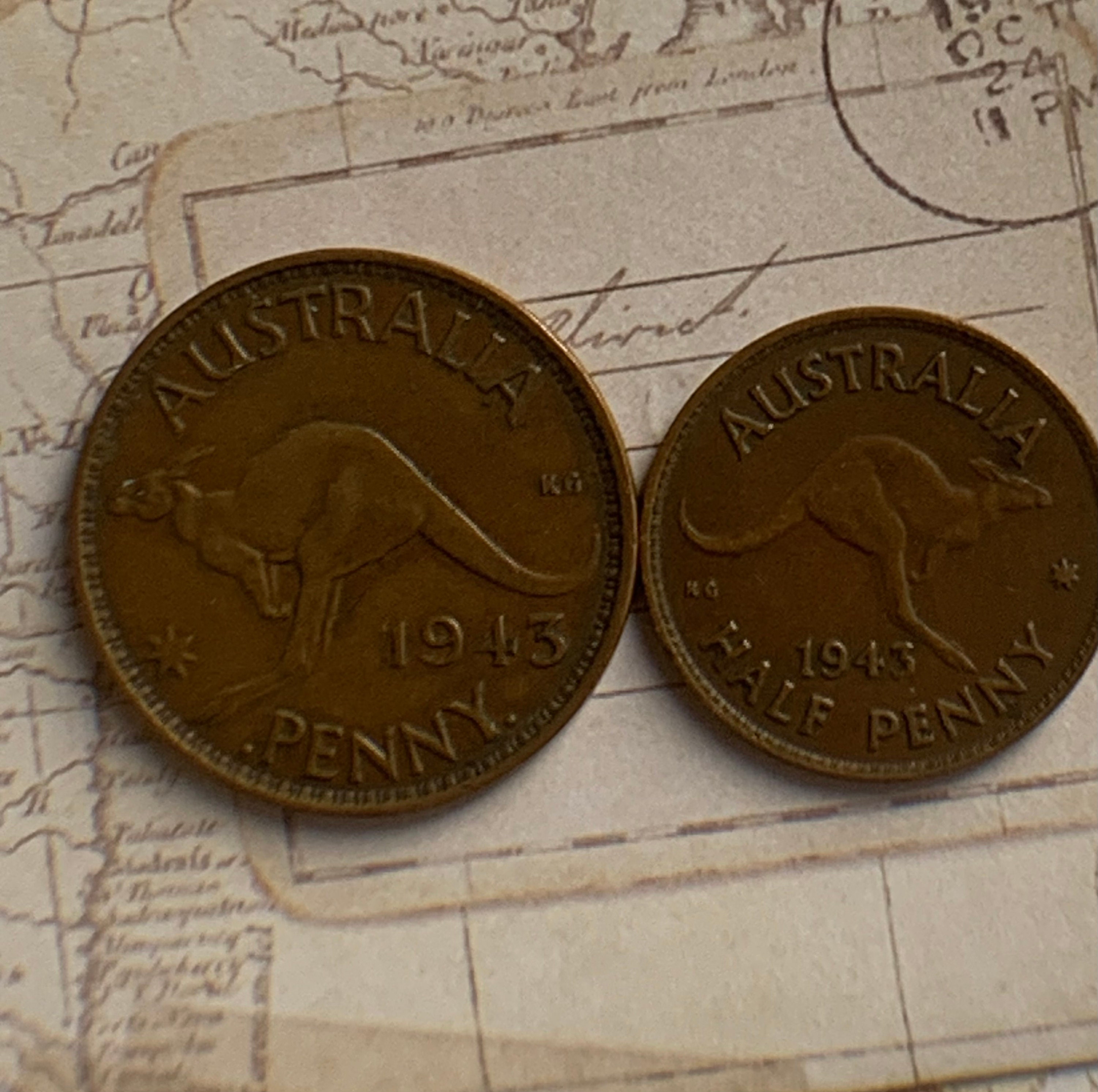 81st Birthday, 1943 Australian Penny & Half Penny Set With Vintage Mini ...