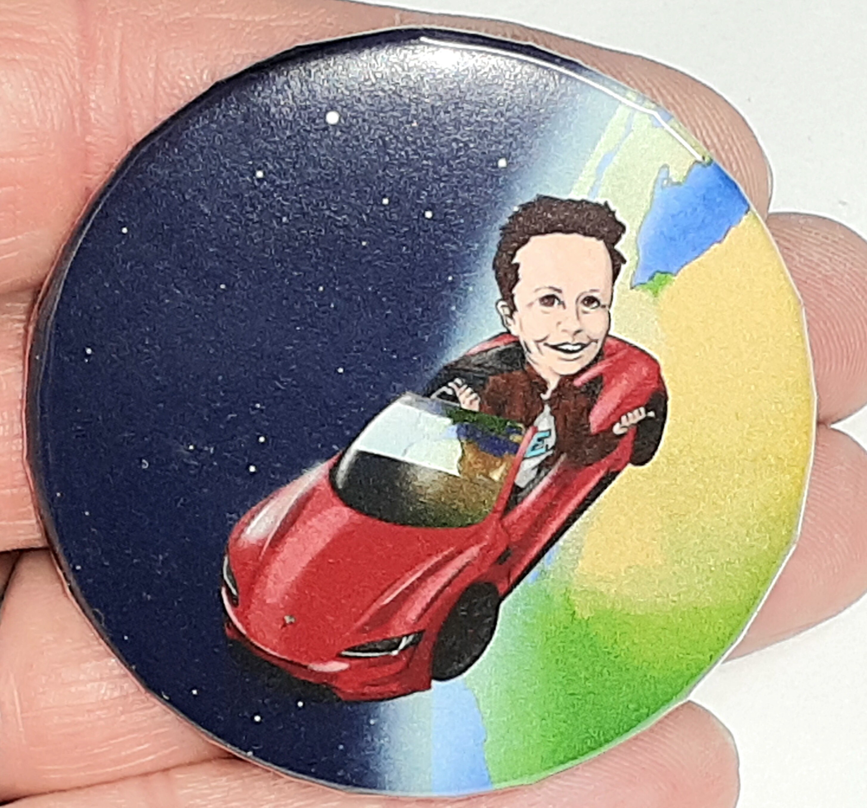 Thumbs up ELON IN SPACE - Elon Musk Driving Tesla Roadster - Spacex ...