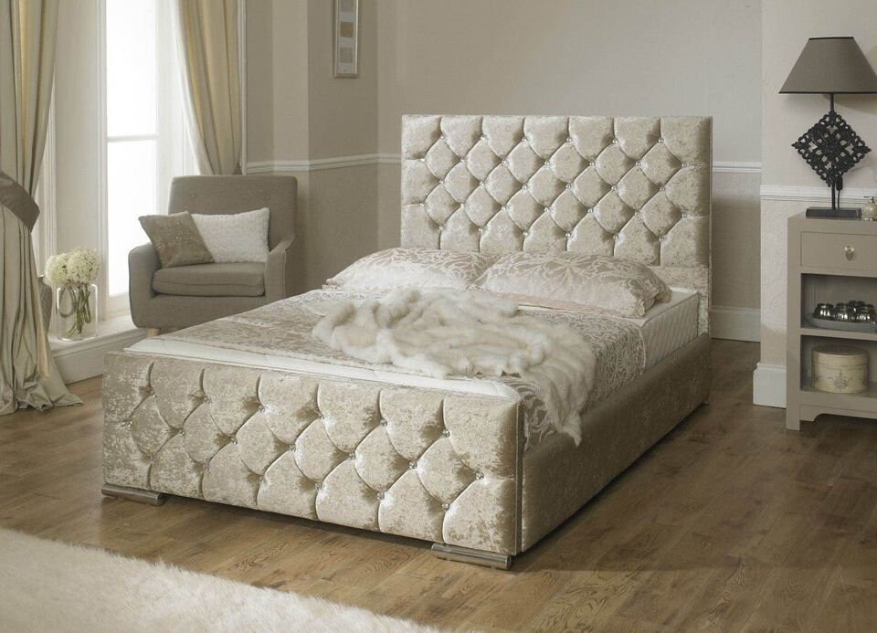 Florida Bed Monaco Style in Materials Crush Velvet Plush Velvet Naples ...