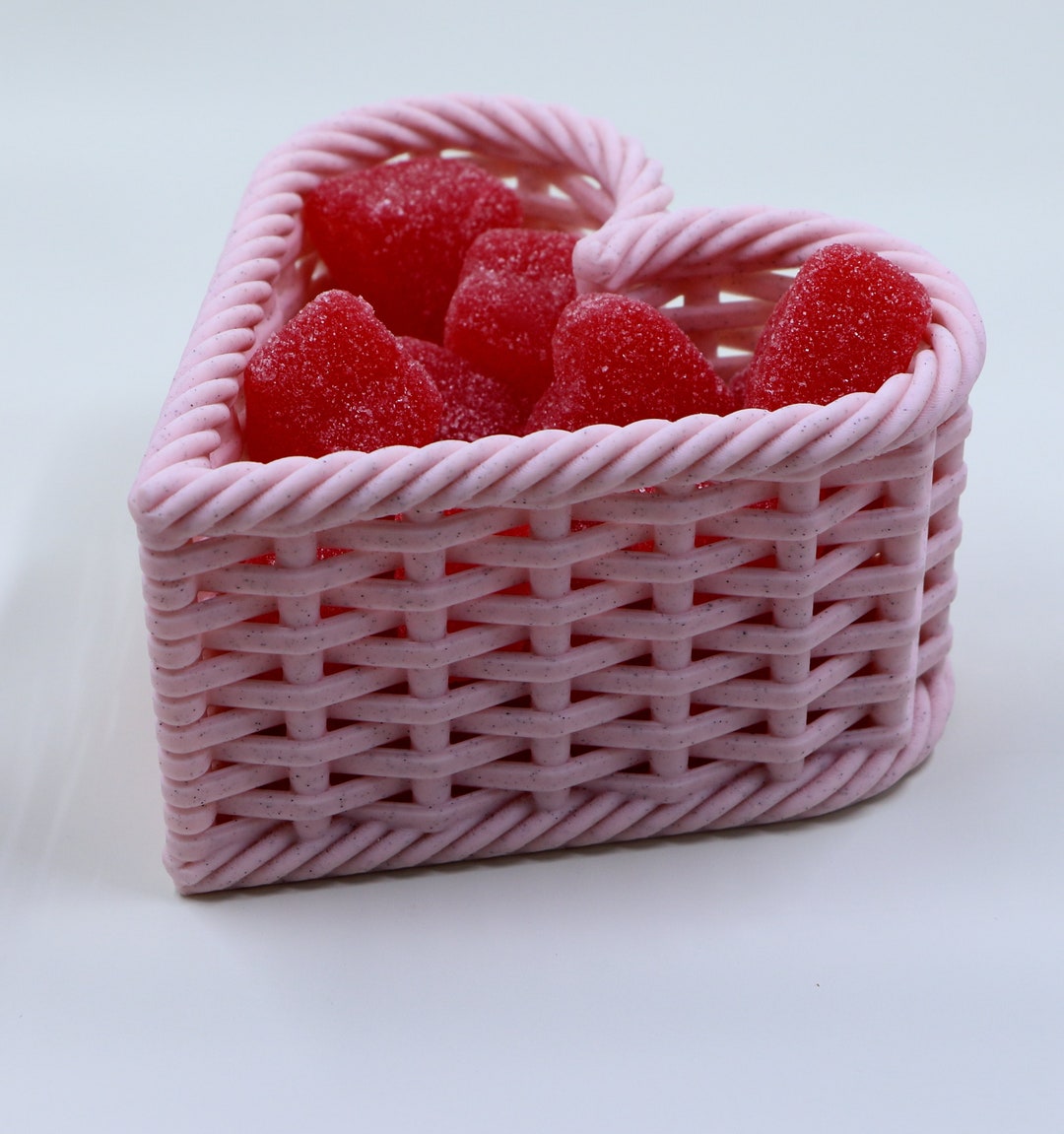 Heart Basket | Candy Dish | Cute Gift | Pink Marble Heart Ring Holder ...
