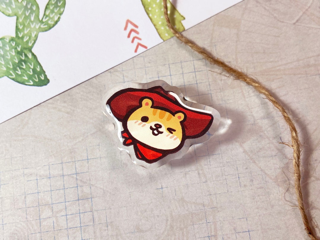 Cowboy Hamster Pin 1.5 INCH Acrylic Cute Accessory for Decorating ...