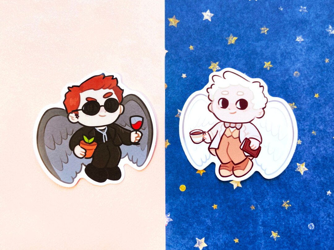 Aziracrow Sticker Set 2.5 INCH Aziraphale and Crowley Good Omens Vinyl ...