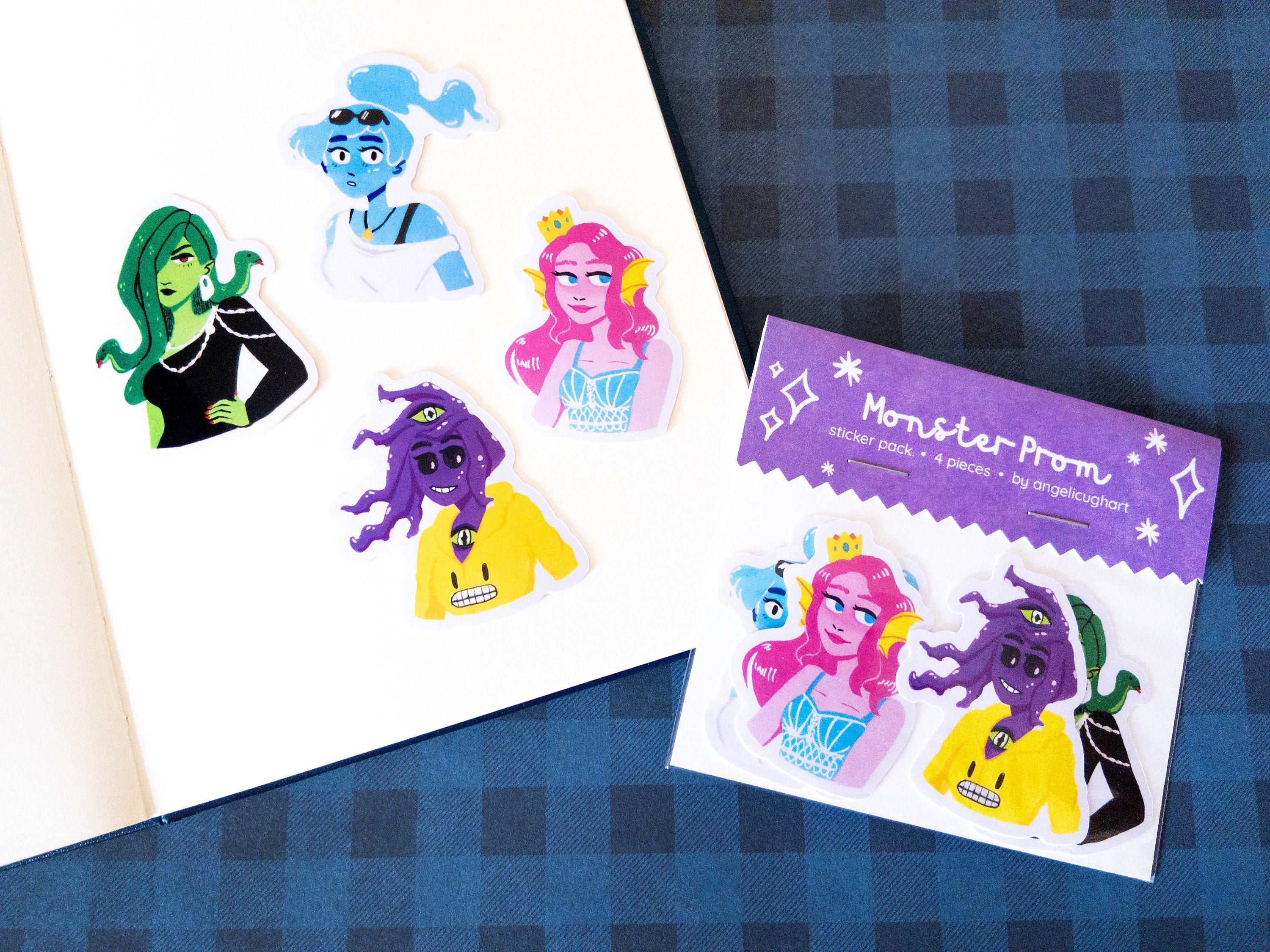 Monster Prom Stickers Vera Polly Miranda Zoe 2 INCH - Etsy