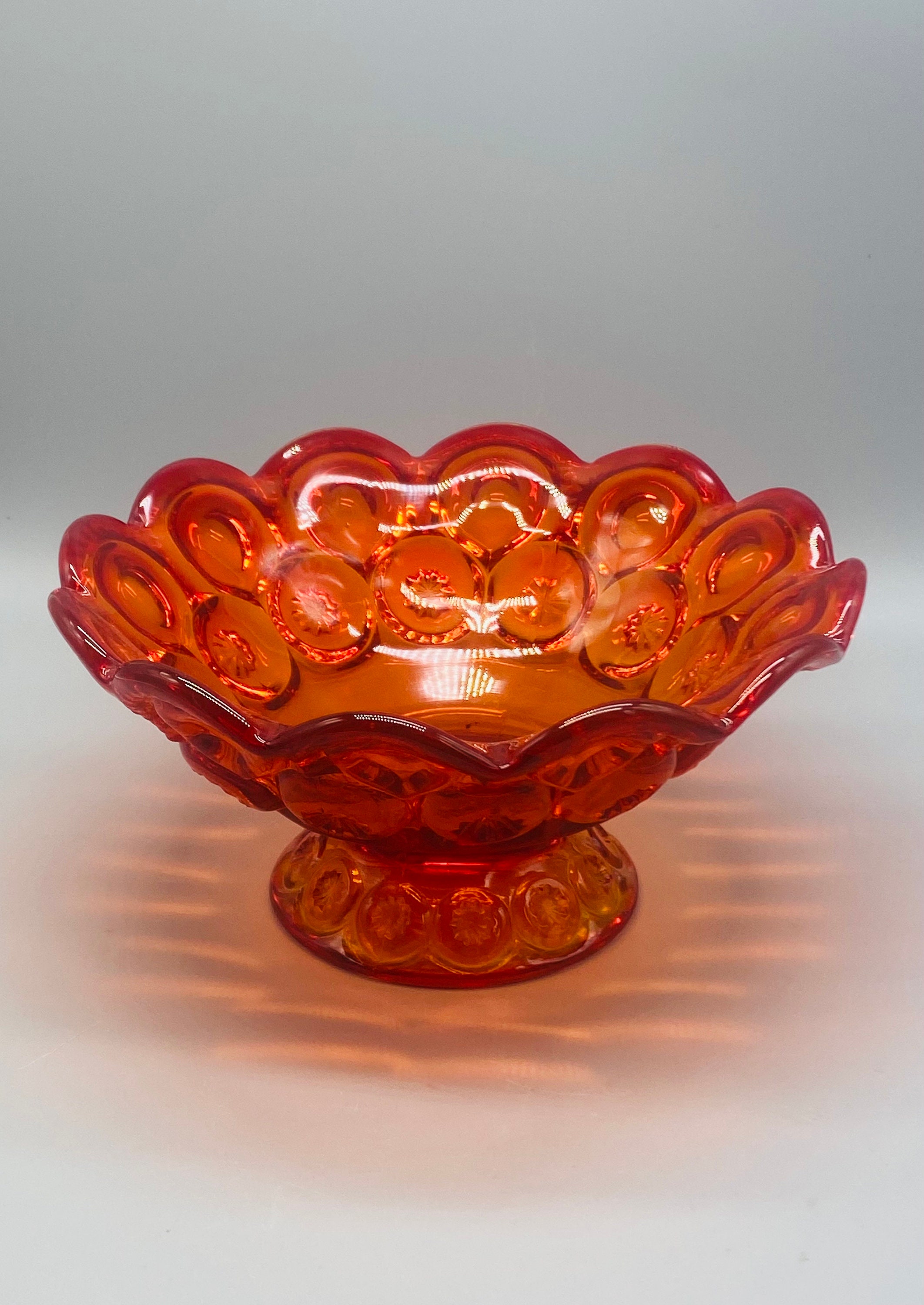 Vintage Moon Star Glass Amberina Candy Bowl - Etsy