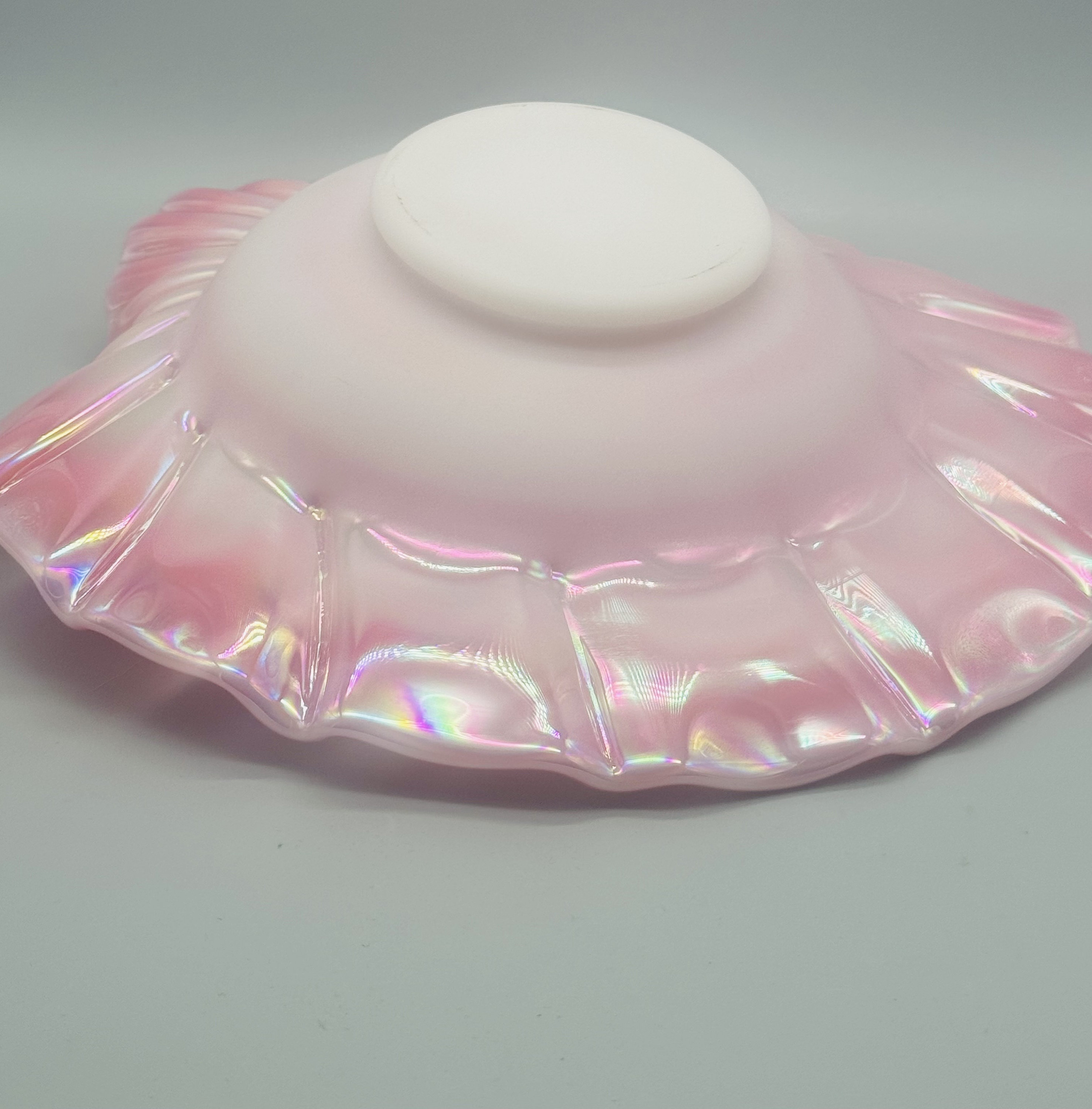 Fenton Art Glass Rosalene Shell Form Brides Bowl Iridescent Finish ...