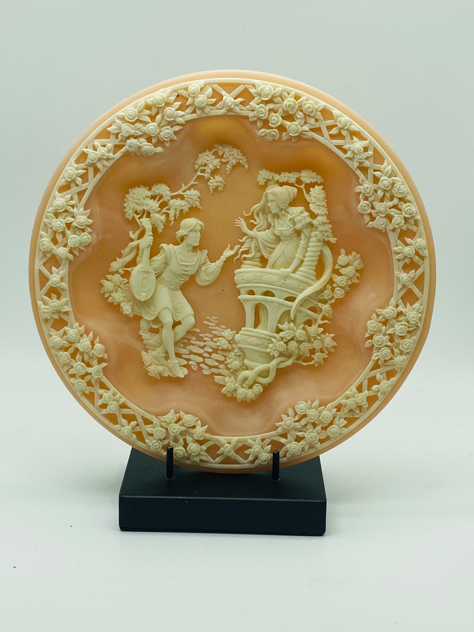 Vintage Incolay Romeo and Juliet Pink Incolay Plate - Etsy