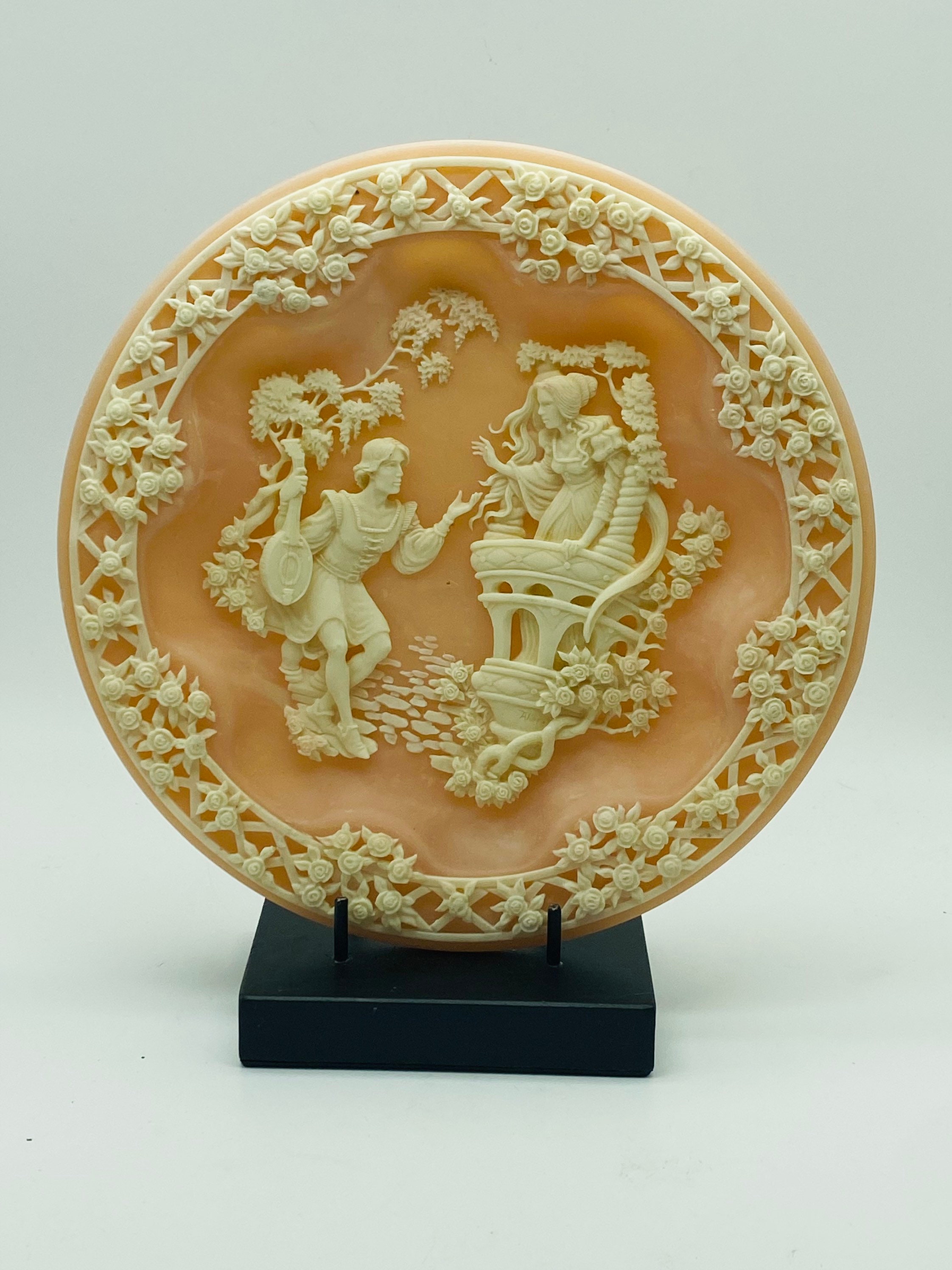 Vintage Incolay Romeo and Juliet Pink Incolay Plate - Etsy