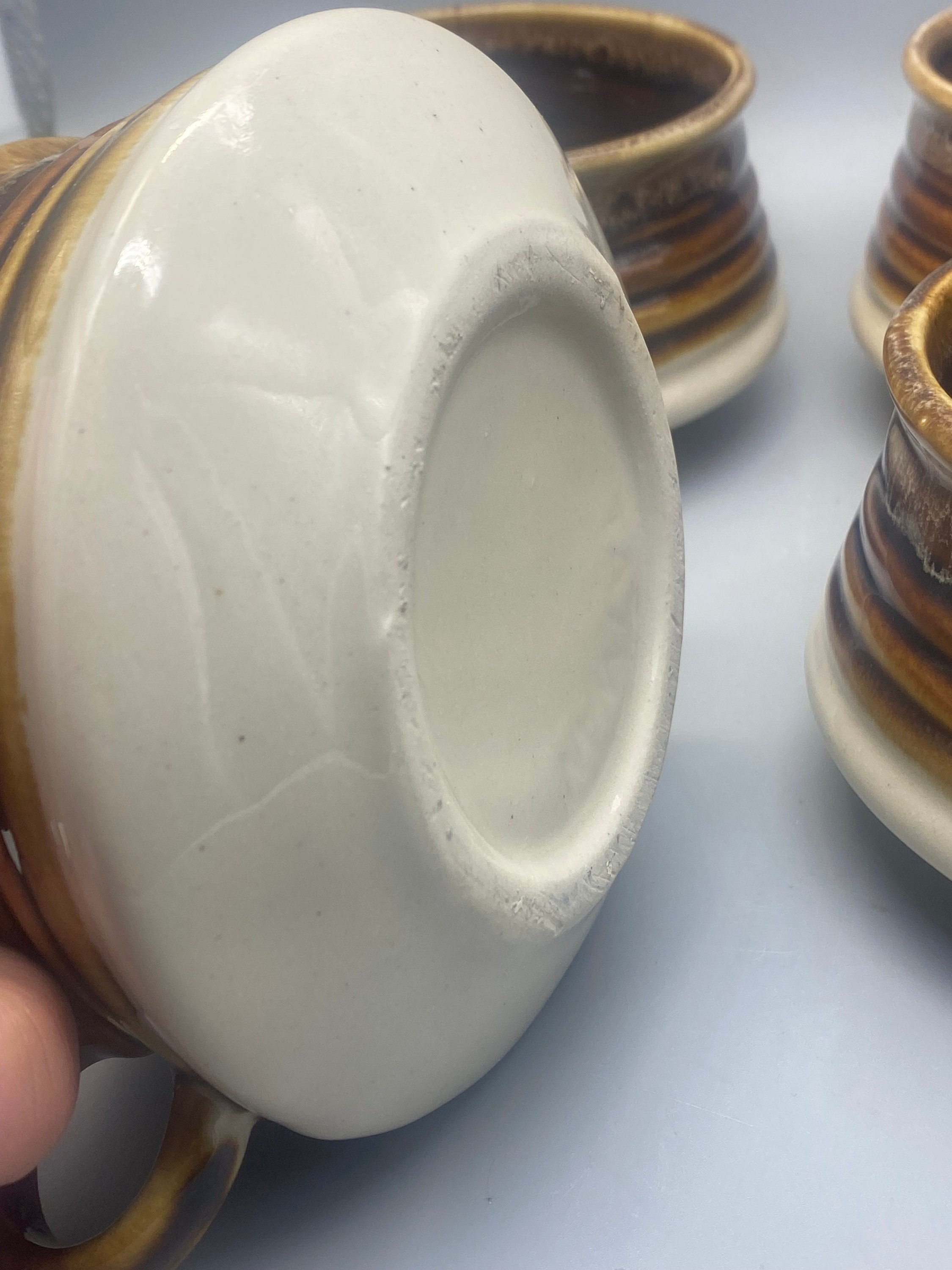 Hand Thrown Coil Artist Pottery Soup Bowl Coffee Mug Yellow Brown Tan ...