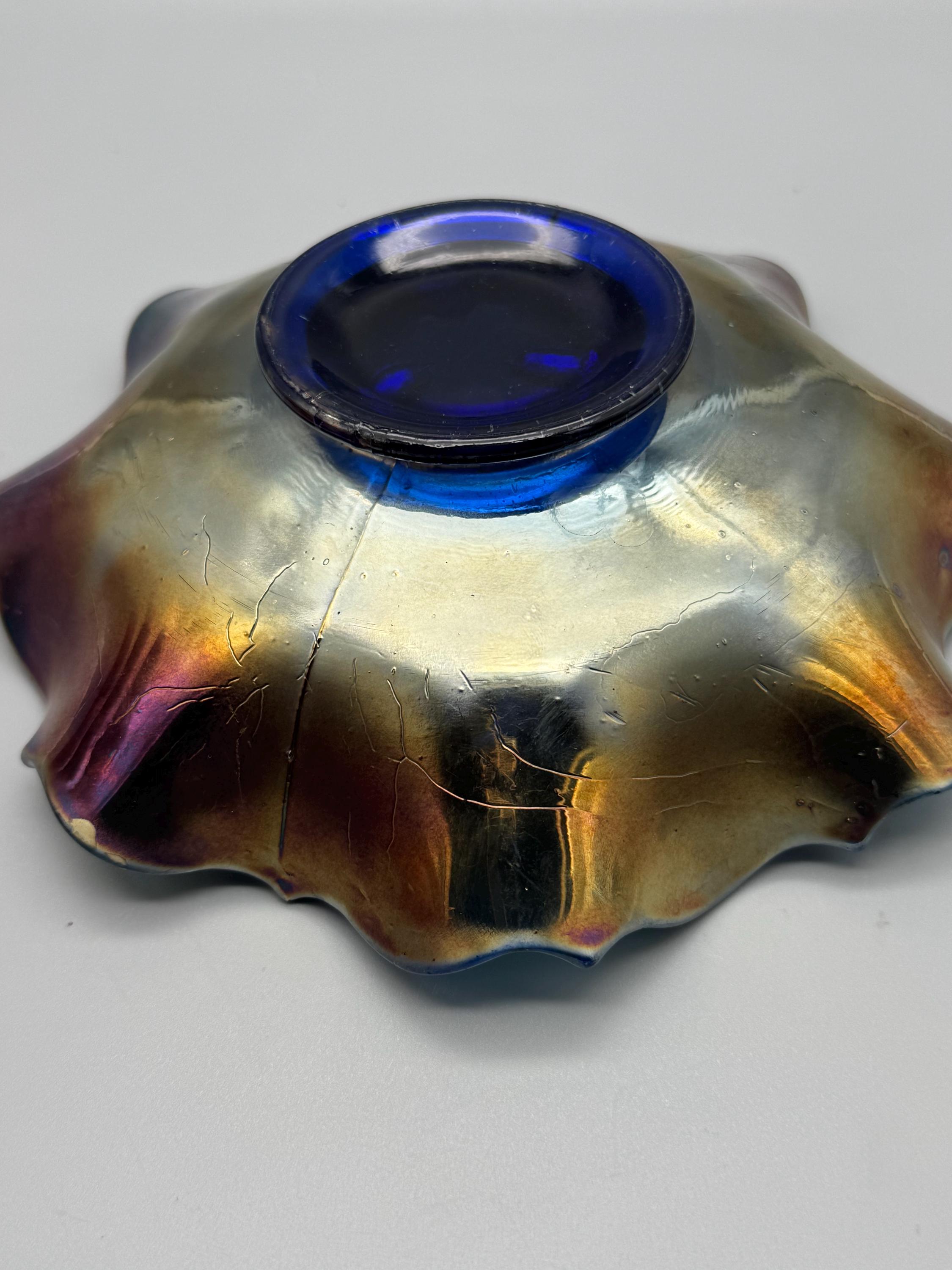 Scarce 1910 Fenton Electrolyte Iridescent Cobalt Blue Carnival Glass ...