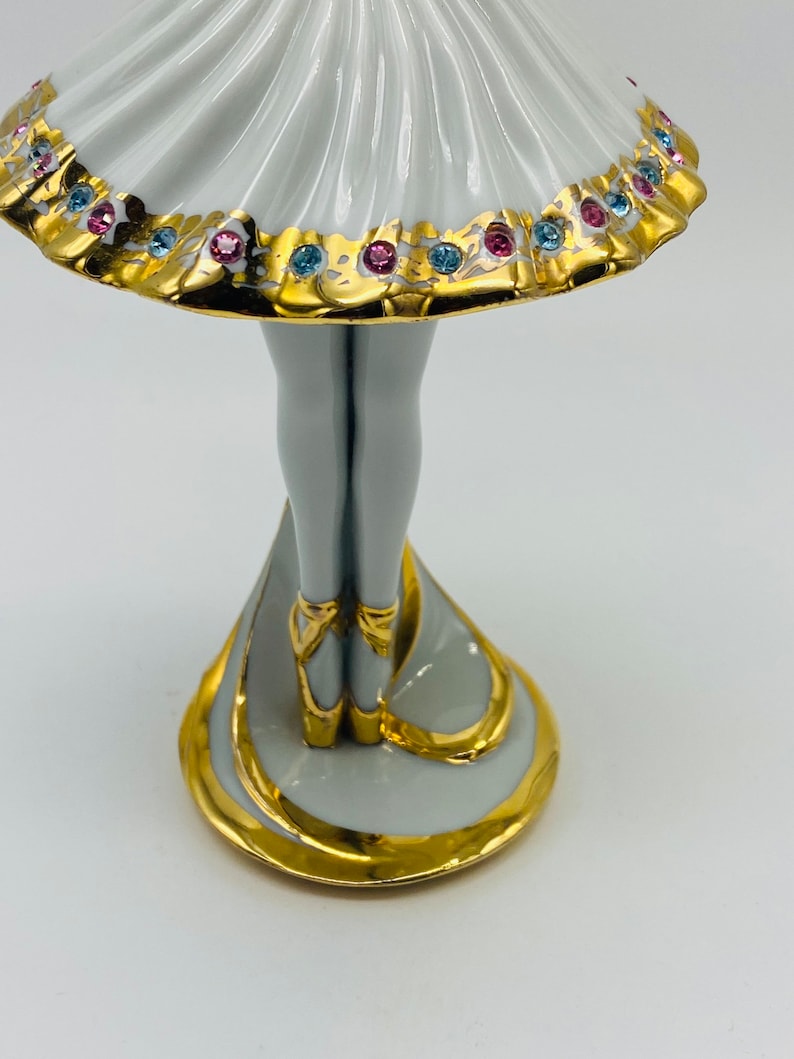 Limoges Capodimonte RG Porcelain Swarovski Crystals Ballerina Figurine ...
